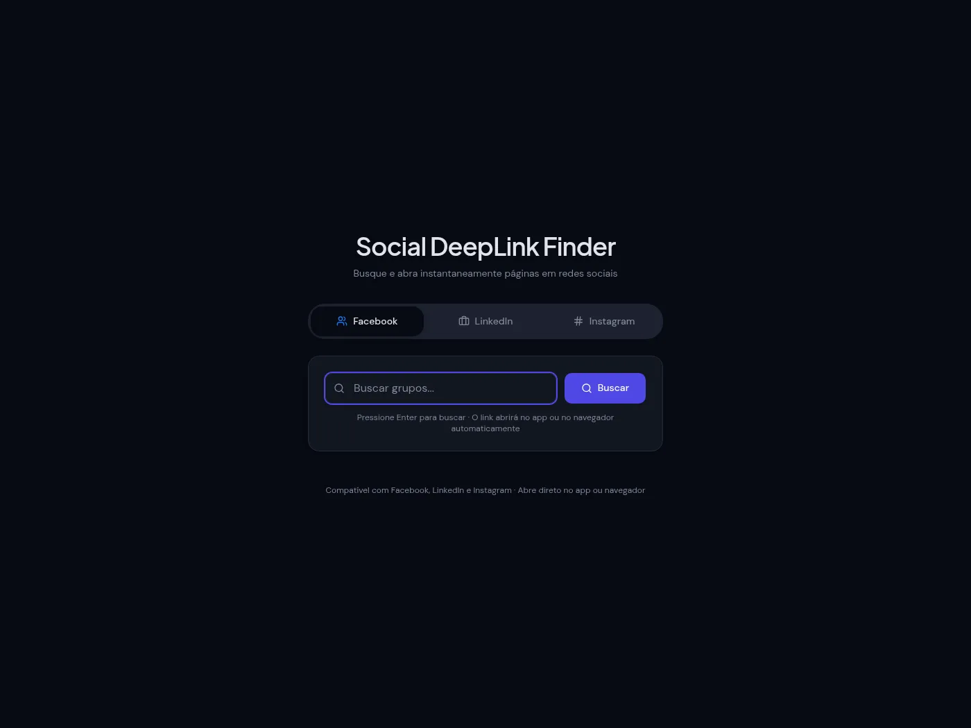 Social DeepLink Finder