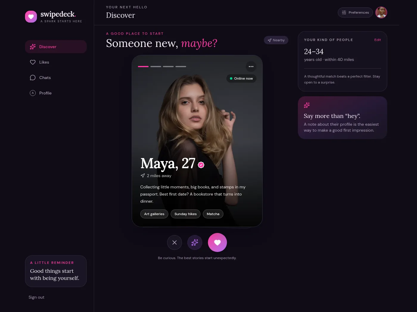 SwipeDeck Chat Connect