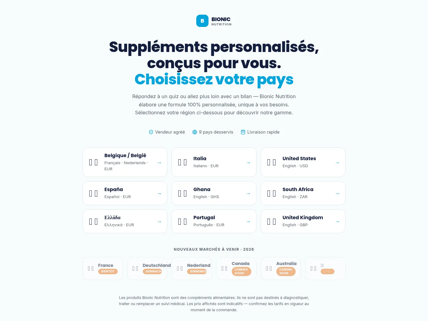 Bionic Nutrition Global Shop