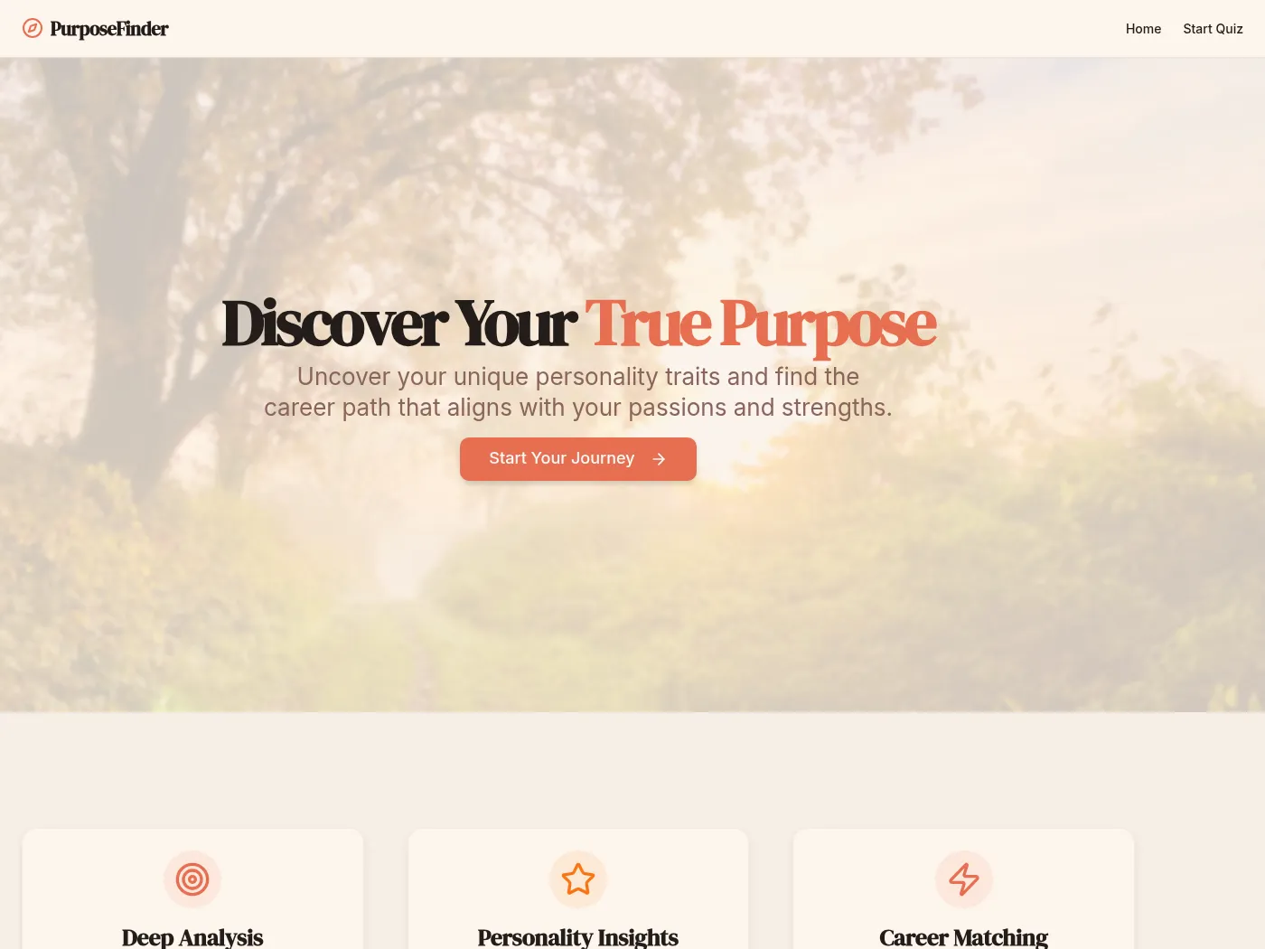 PurposeFinder Quiz