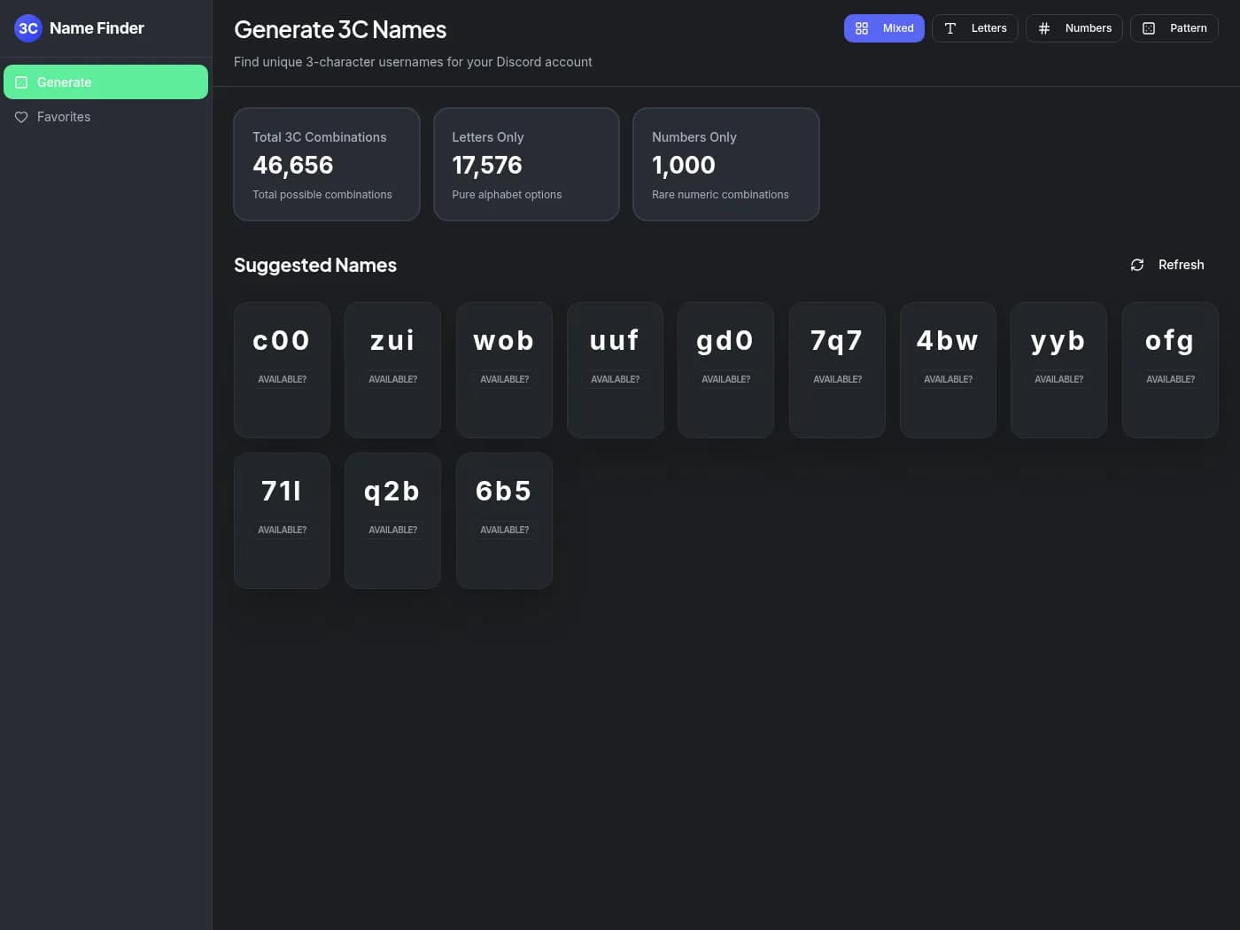 3C Discord Name Finder