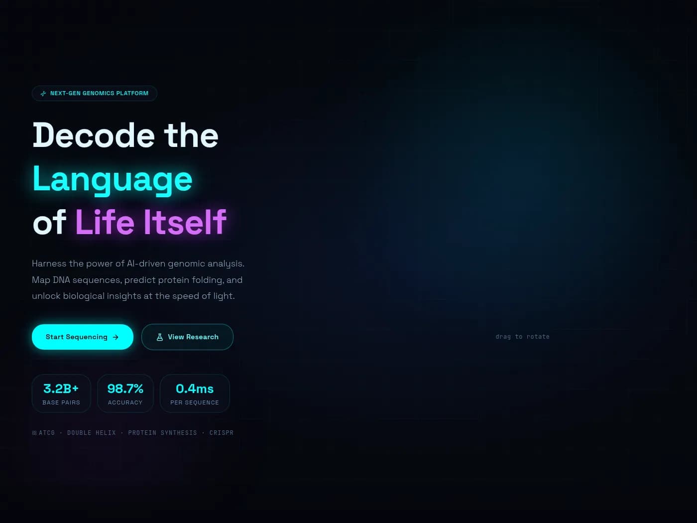 3D DNA Hero Section