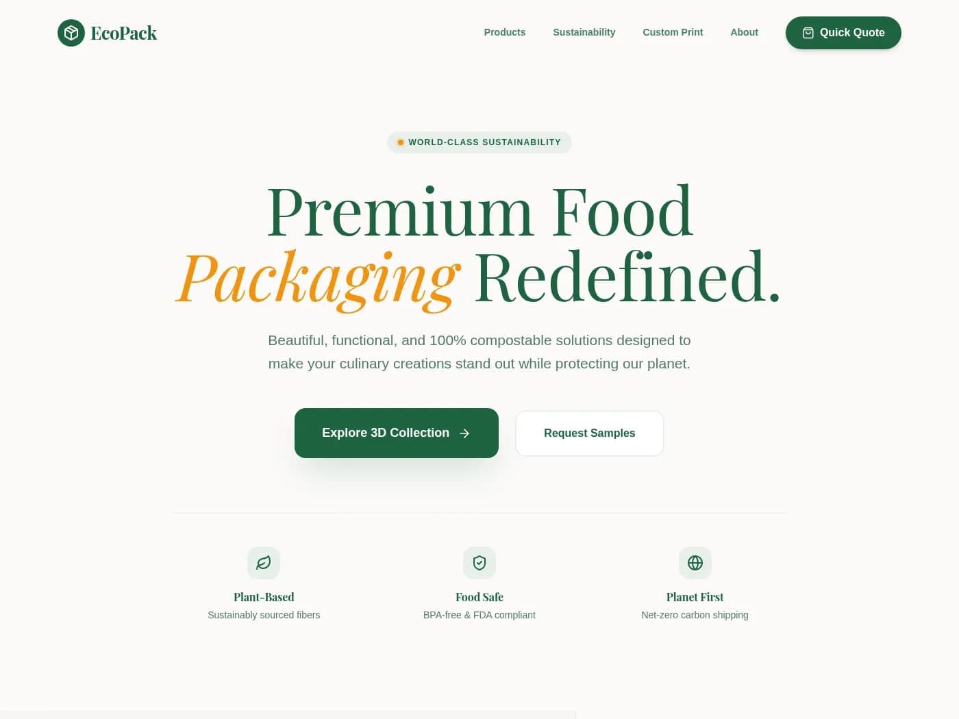 3D Food Packing Web