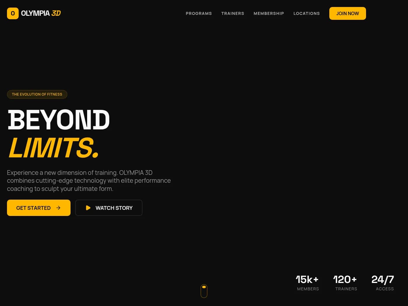 3D Gym Landing Page