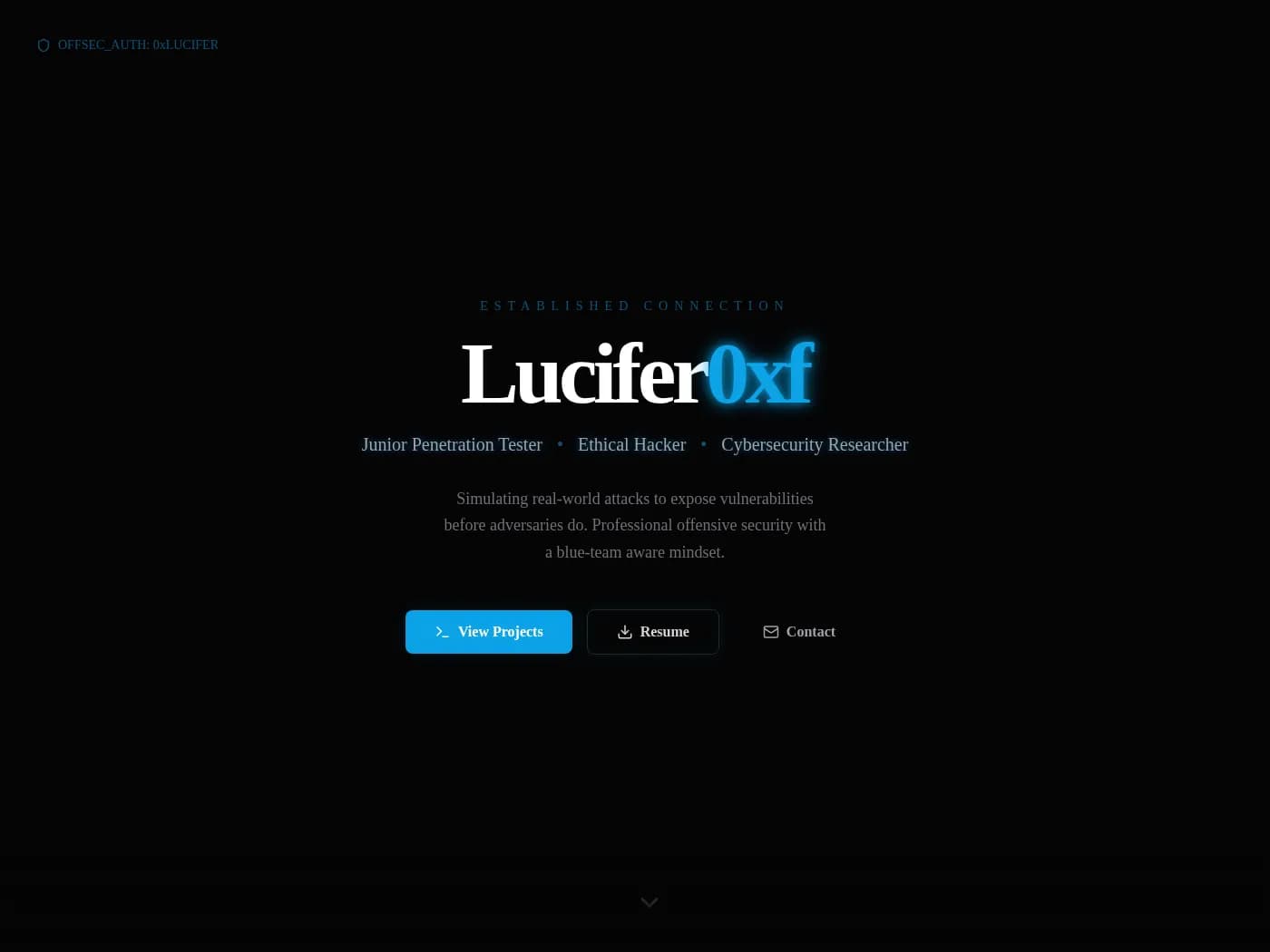 Lucifer0xf 3D Hacker Portfolio
