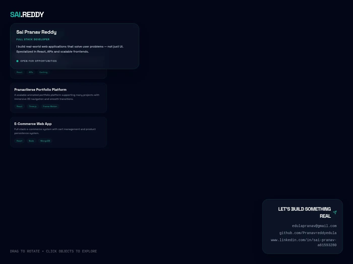 3D Interactive Portfolio