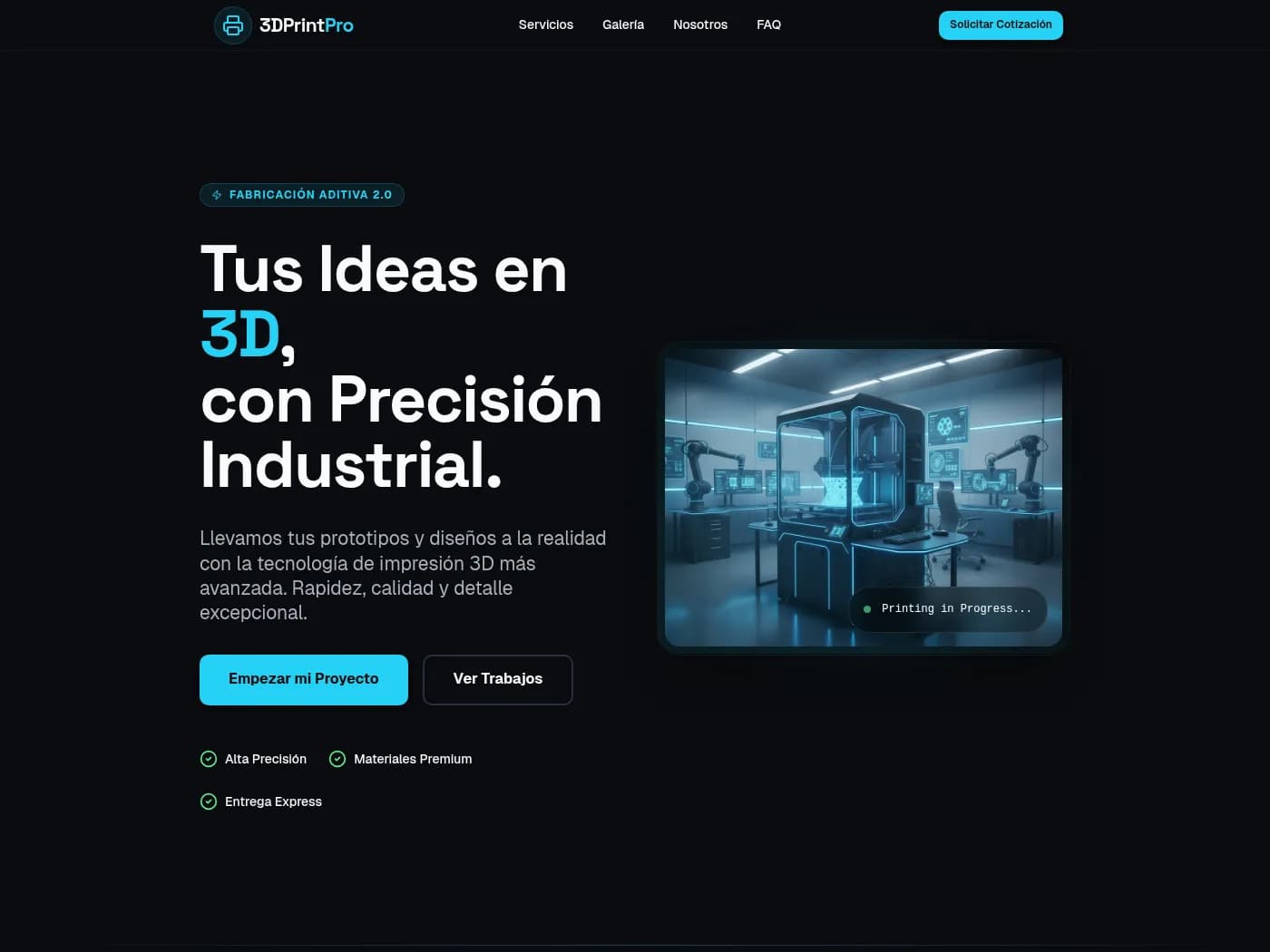 3D Print Landing Page