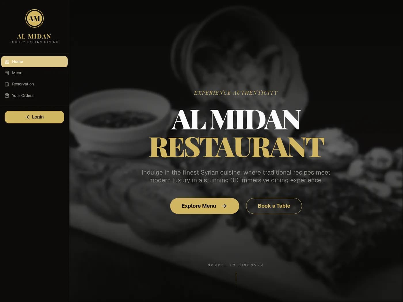 Luxury 3D Restaurant Web