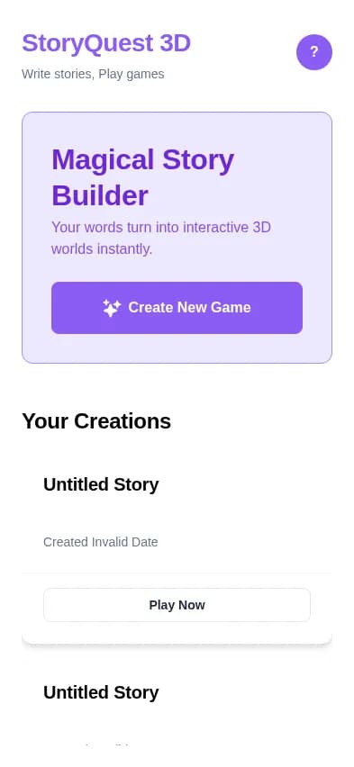 3D Story Game Builder