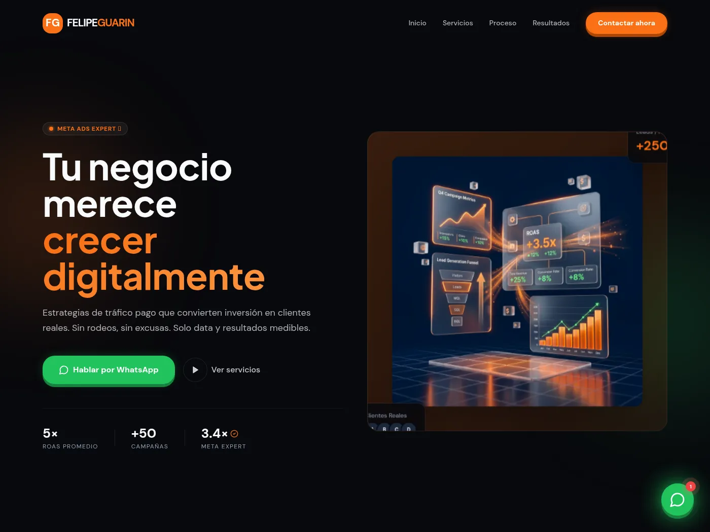 3D WhatsApp Landing Page
