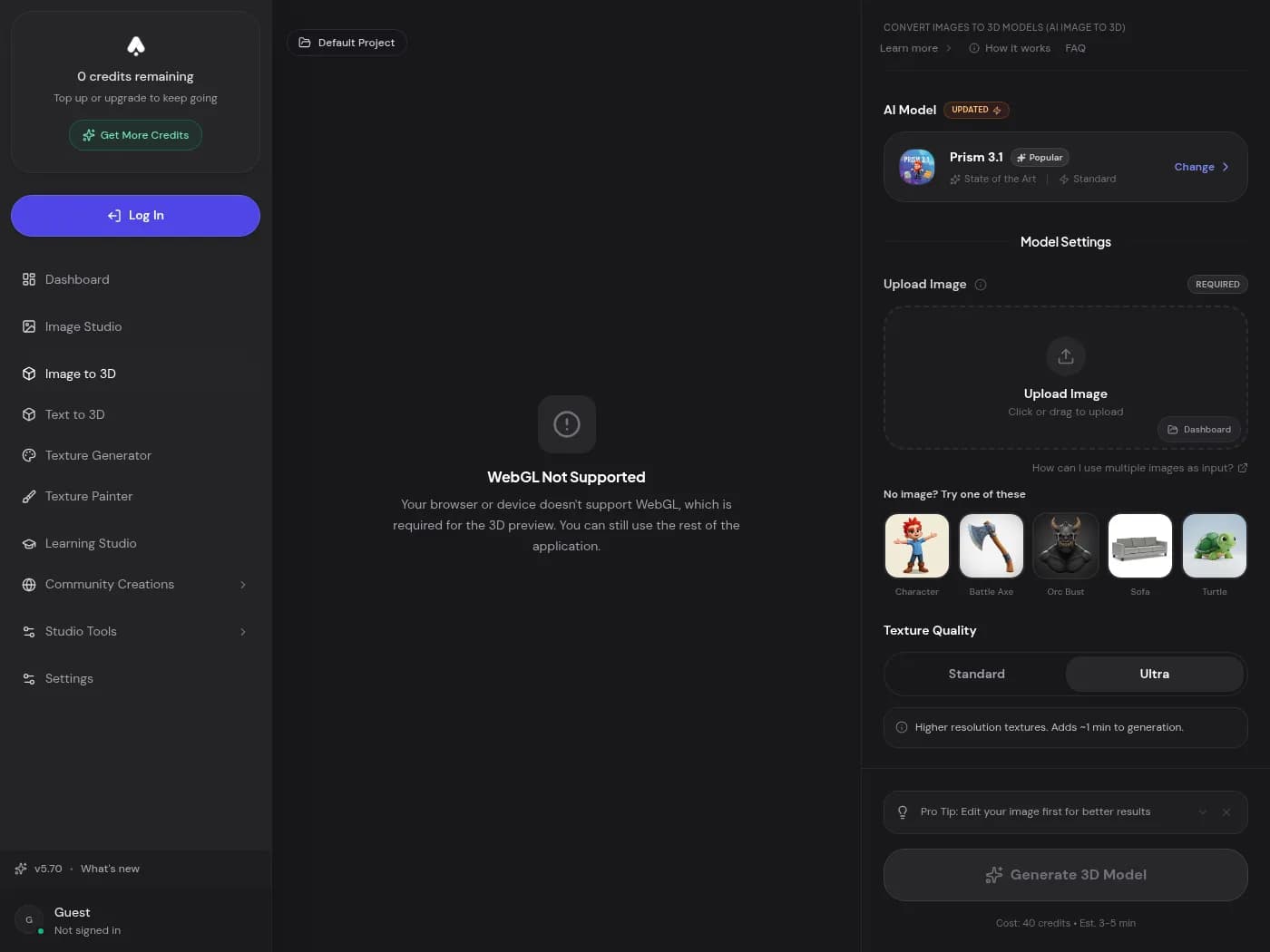 3D AI Studio Mirror