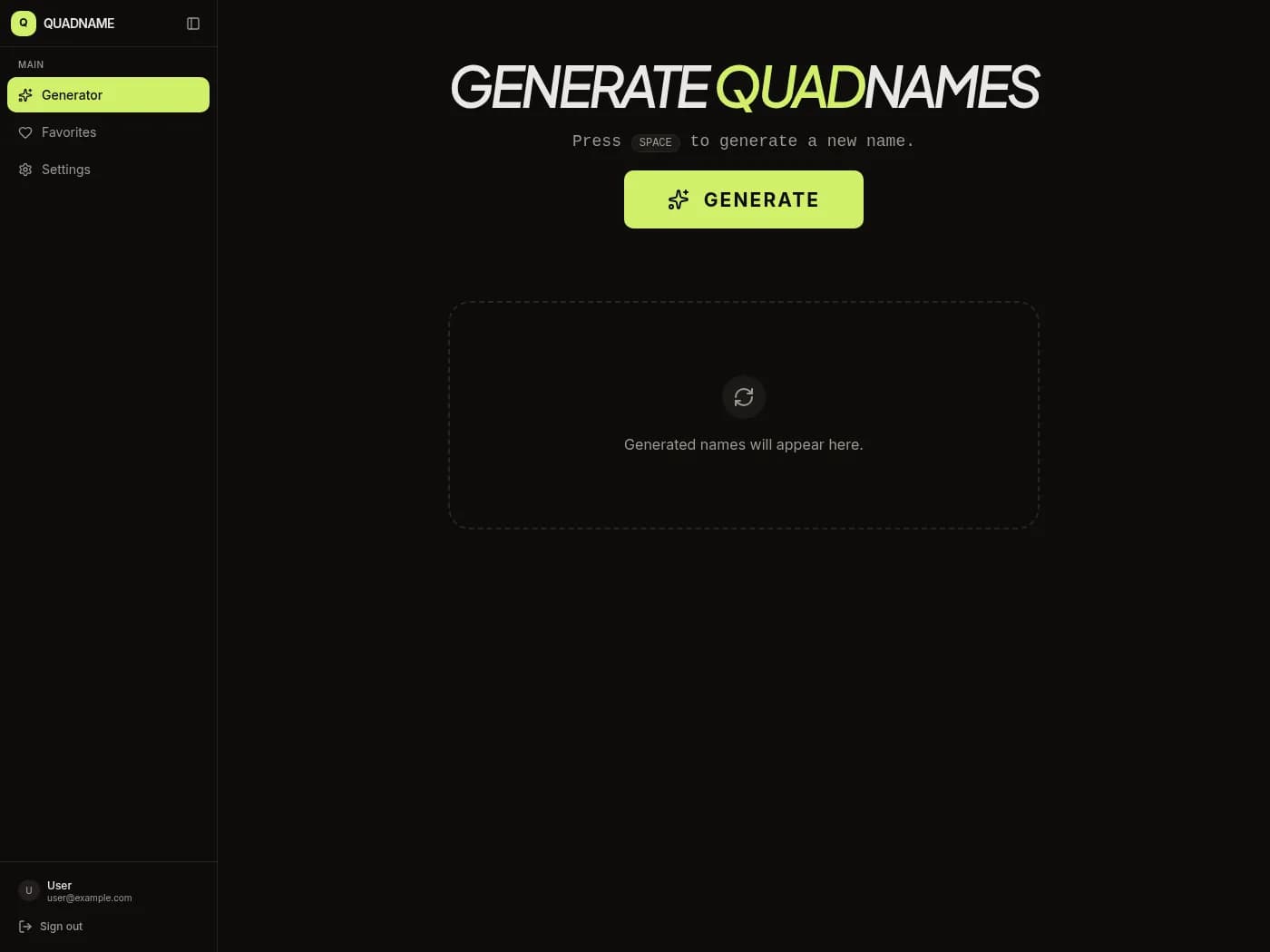 QuadName Generator