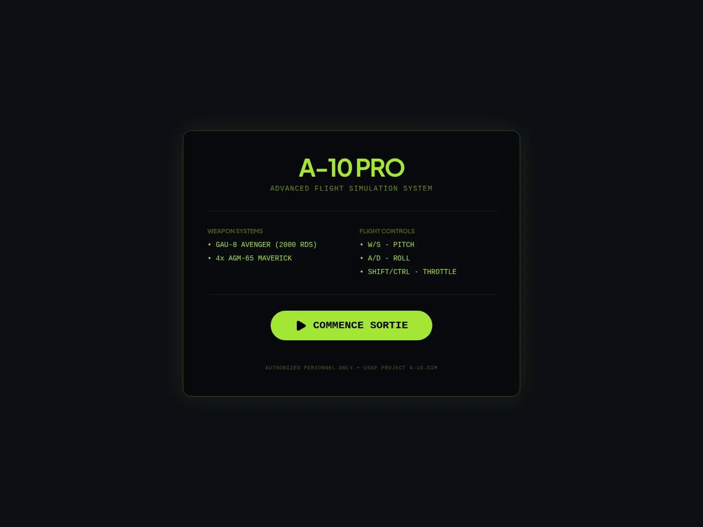 A-10 Simulator Pro