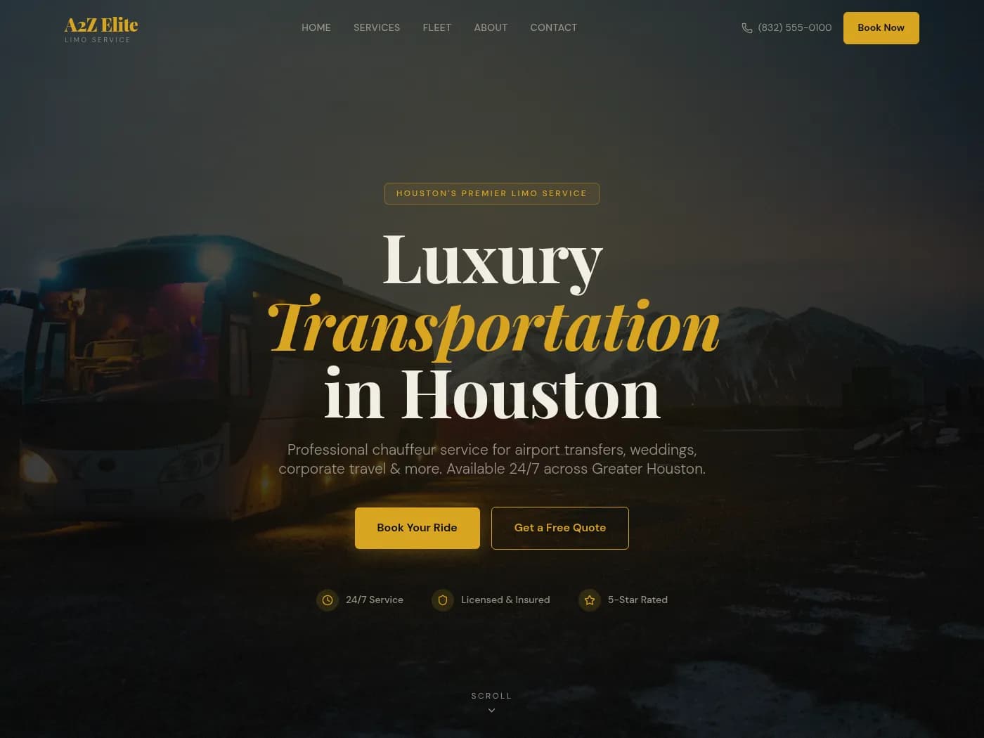 A2Z Elite Limo Website