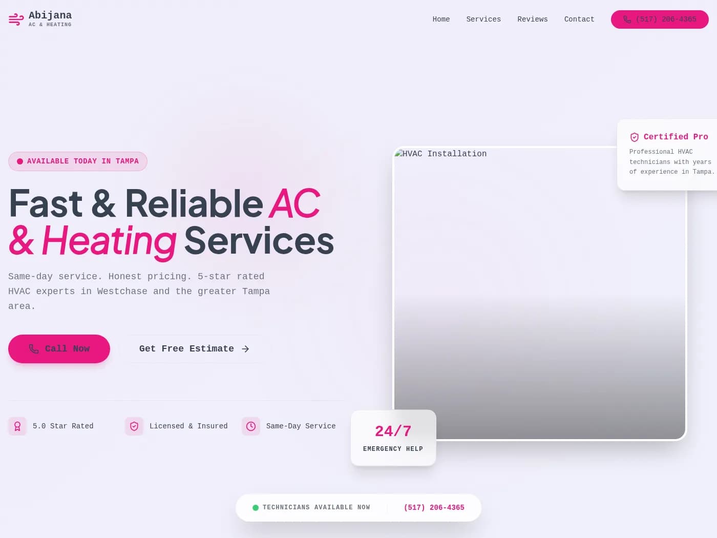 Abijana HVAC Website