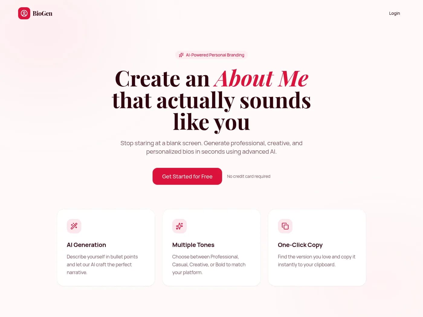 About Me Generator