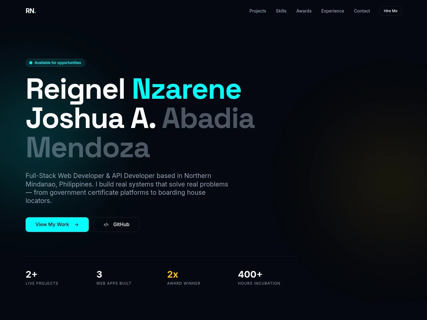 Reignel Nzarene Portfolio
