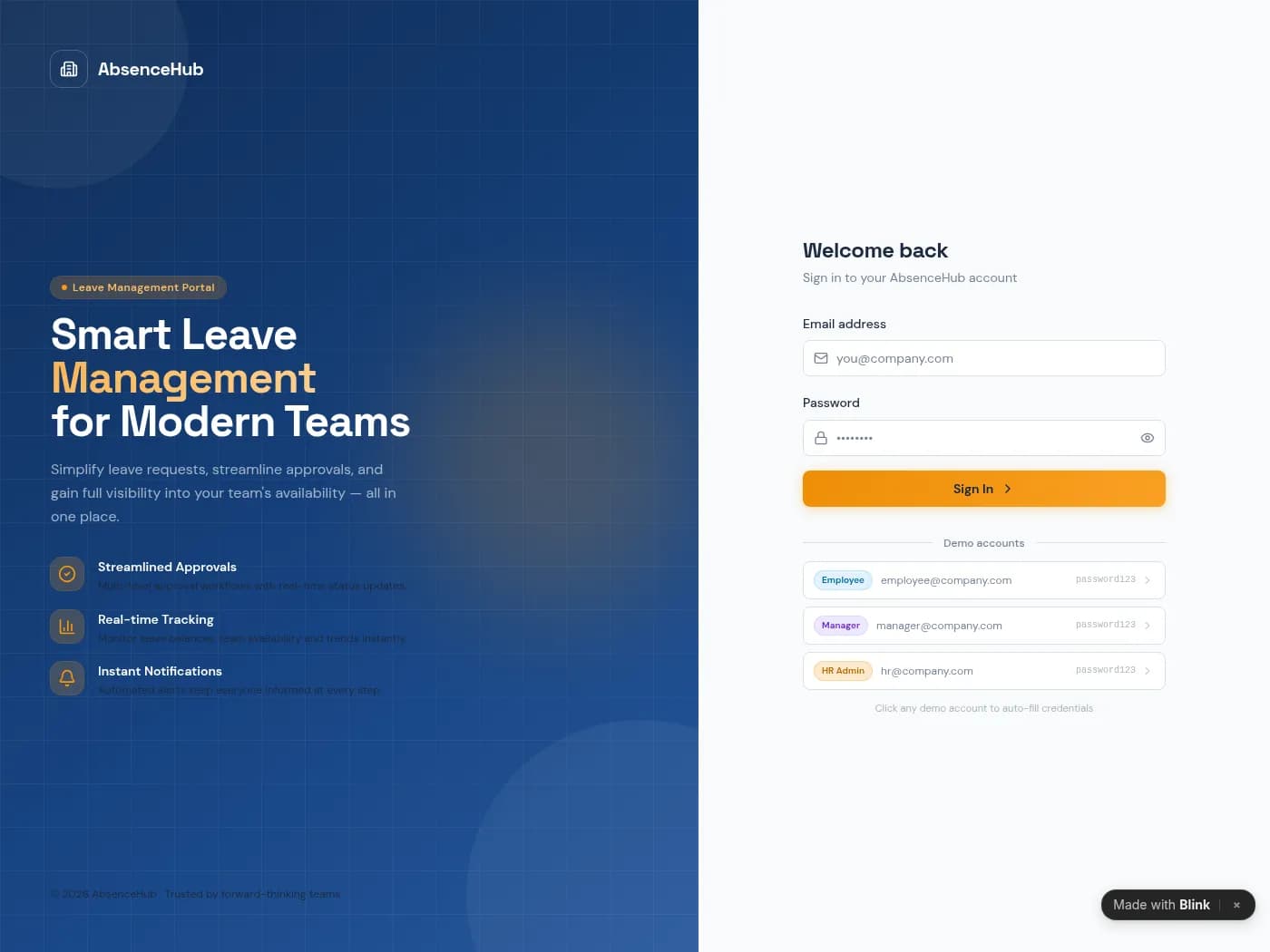 AbsenceHub Portal