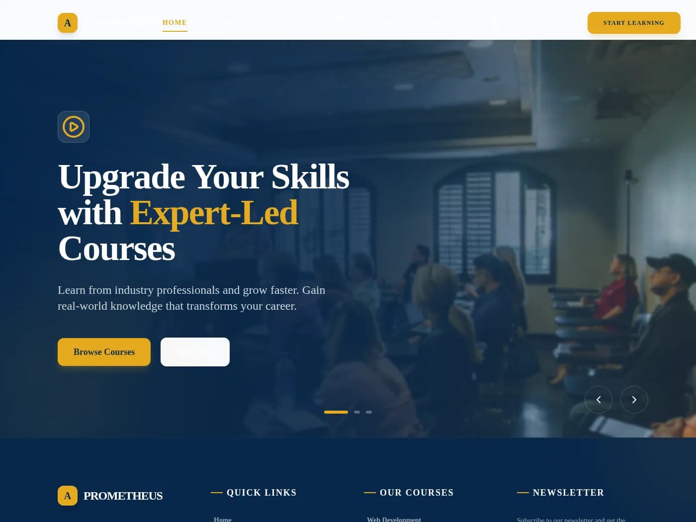 AcademyPrometheus LMS Website