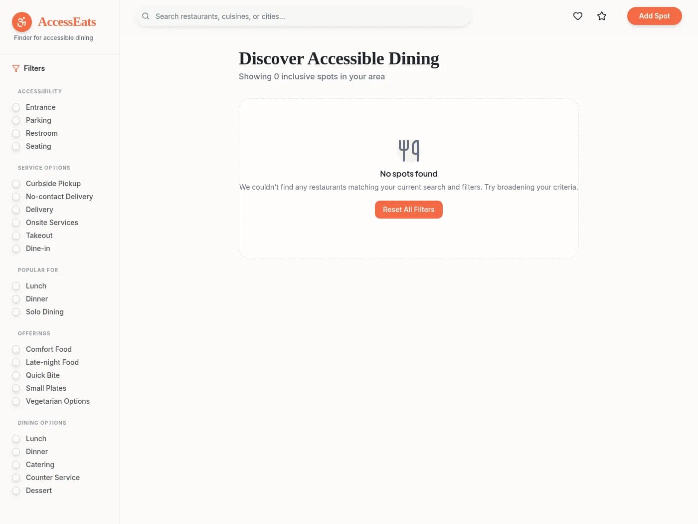 AccessEats Finder