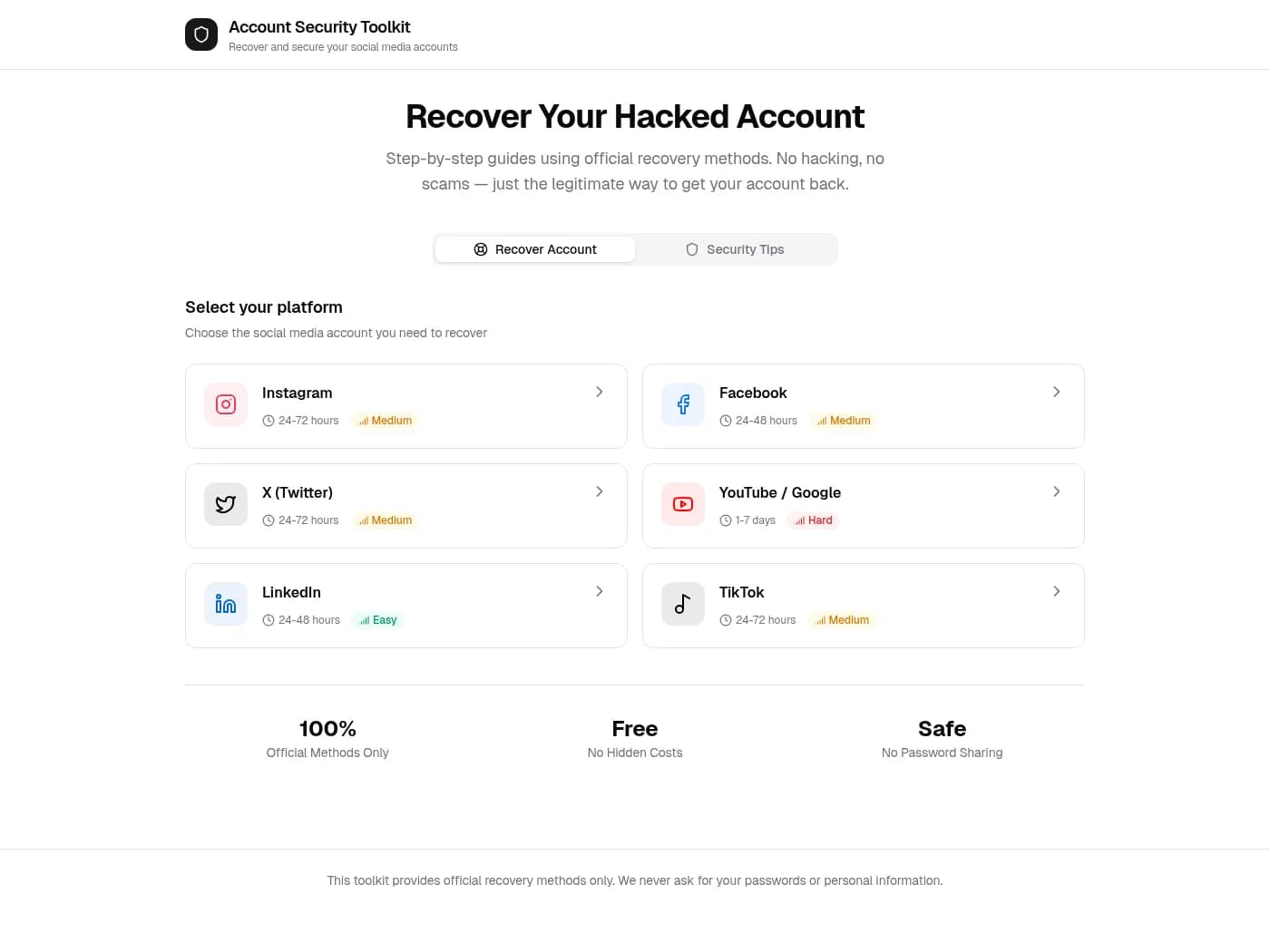 Account Security Toolkit
