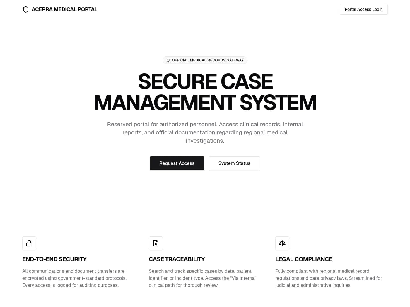 Acerra Medical Records Portal