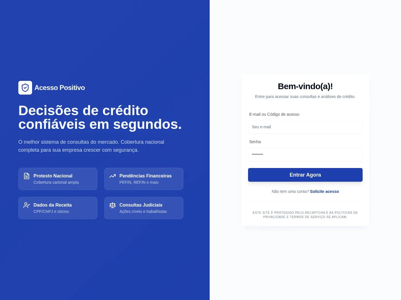 Acesso Positivo Dashboard