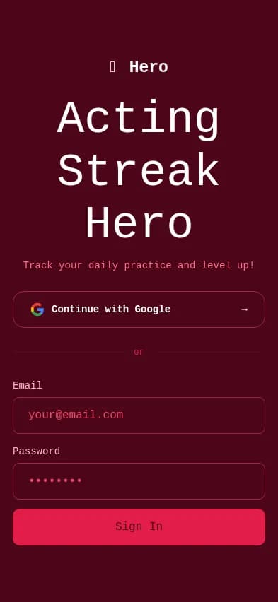 Acting Streak Hero