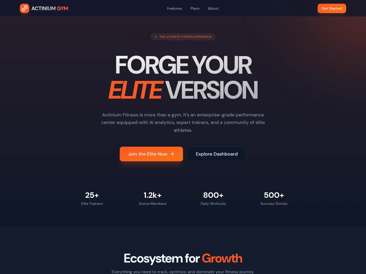 Actinium Fitness Platform