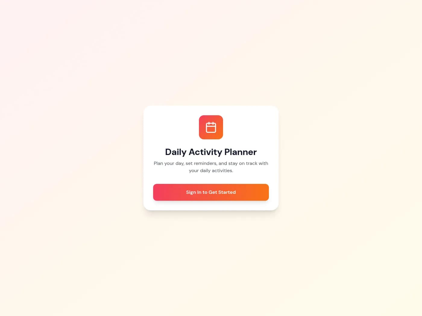 Daily Activity Planner