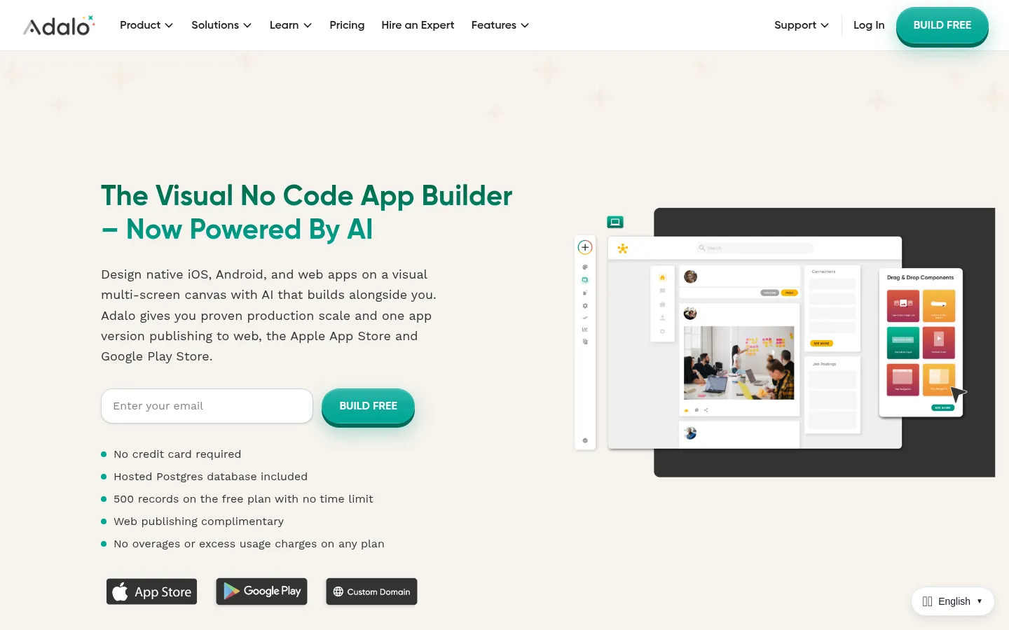 Adalo homepage