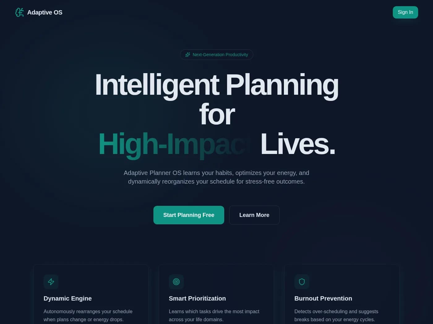 Adaptive Planner OS