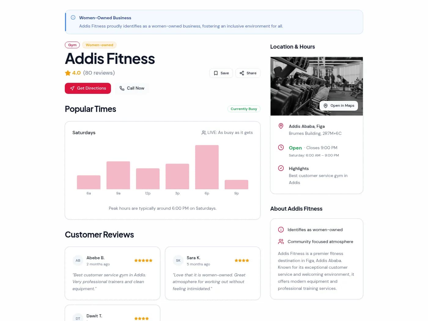Addis Fitness Web Directory