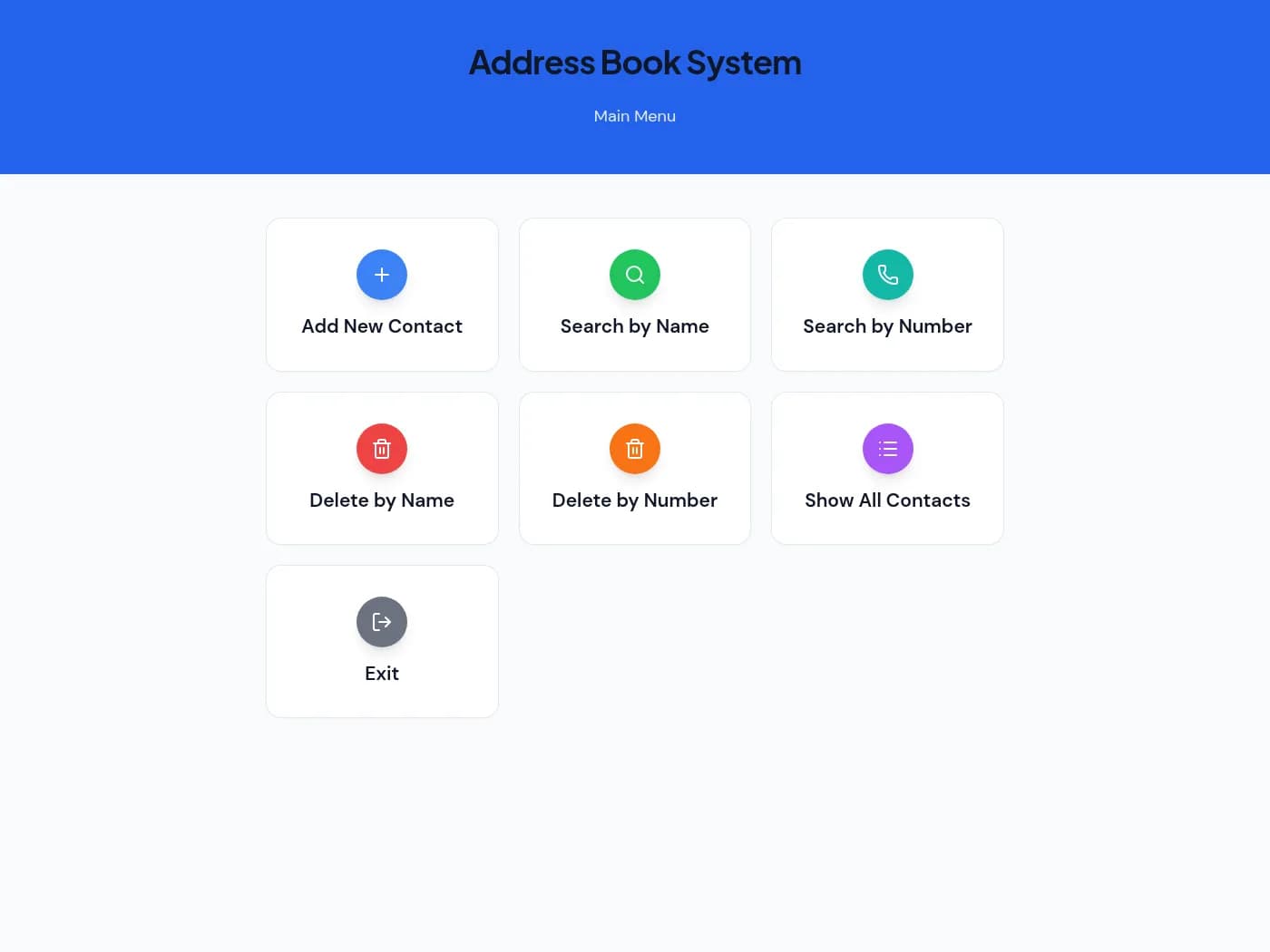 AddressBook Web Console