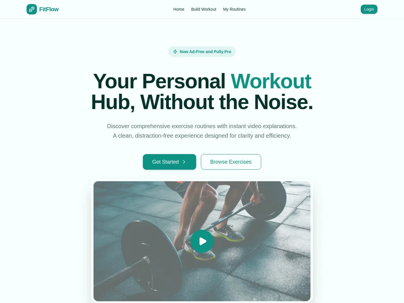 Ad-Free Workout Hub