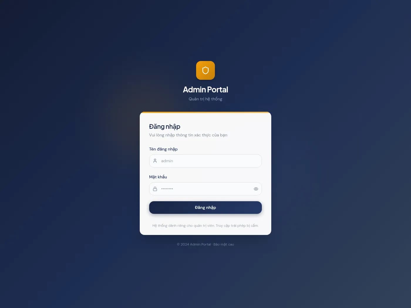 Admin Login Portal