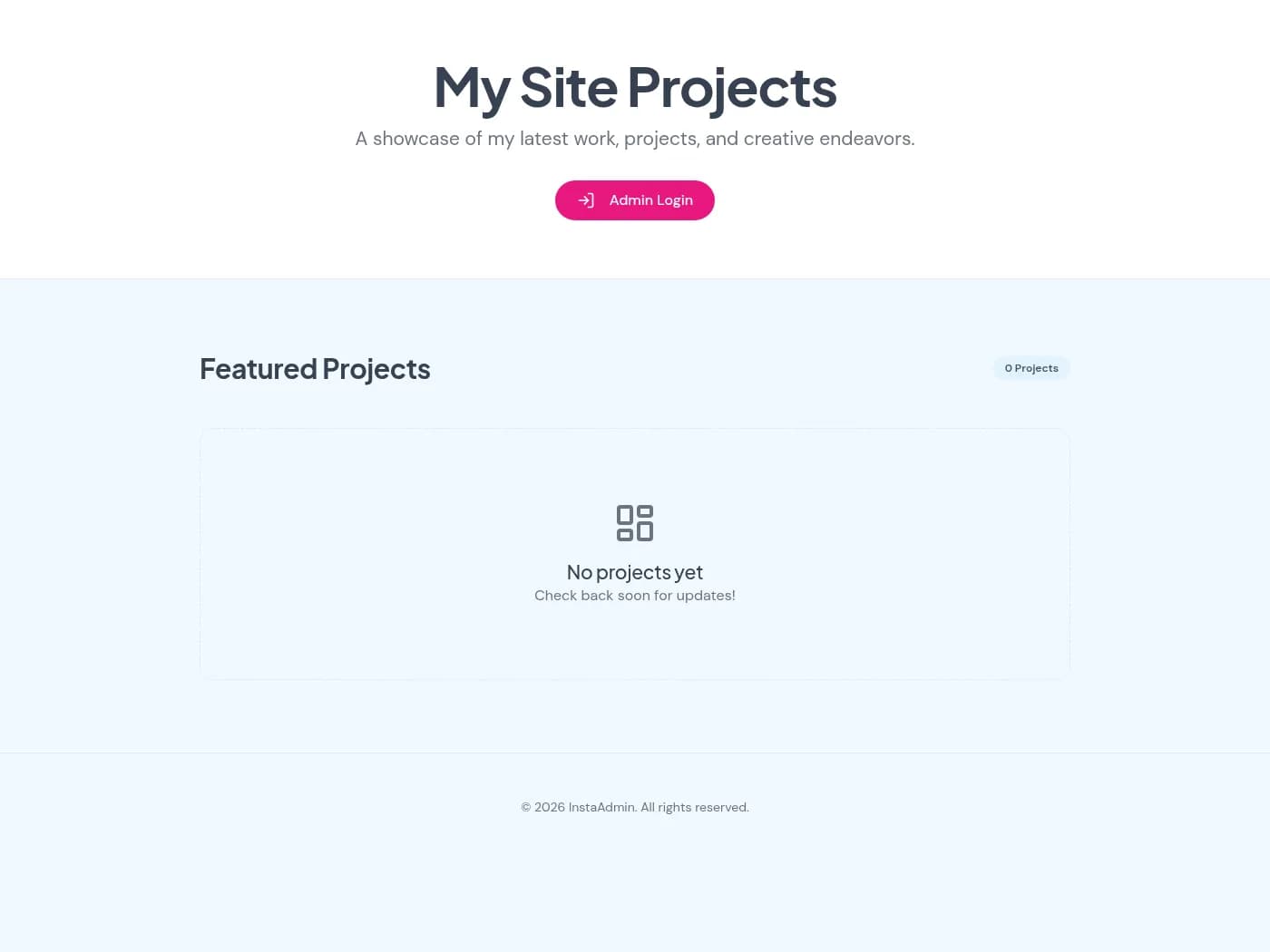 InstaAdmin Dashboard