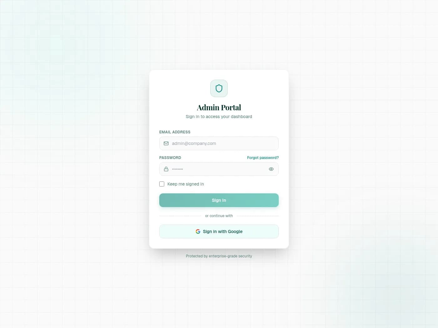 Admin Login Portal