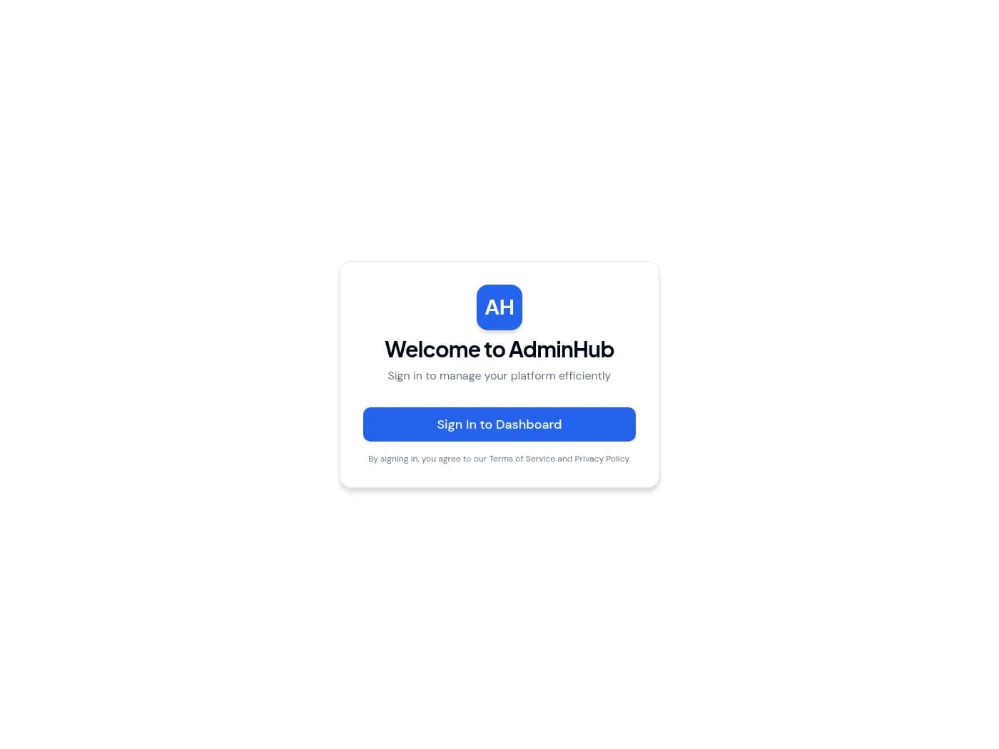 AdminHub Panel