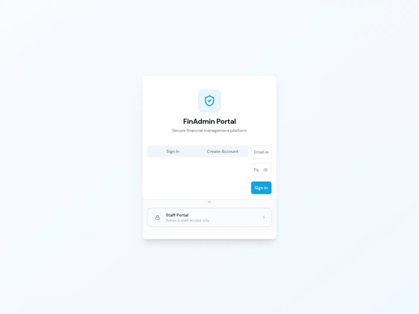 FinAdmin Portal