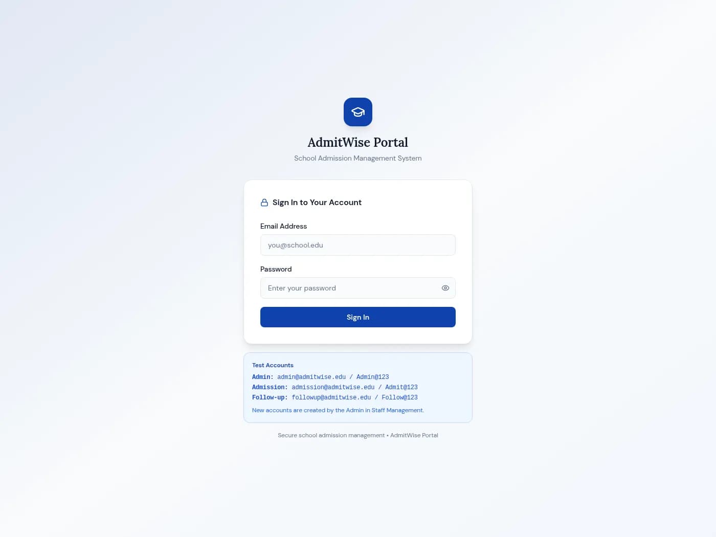 AdmitWise Portal