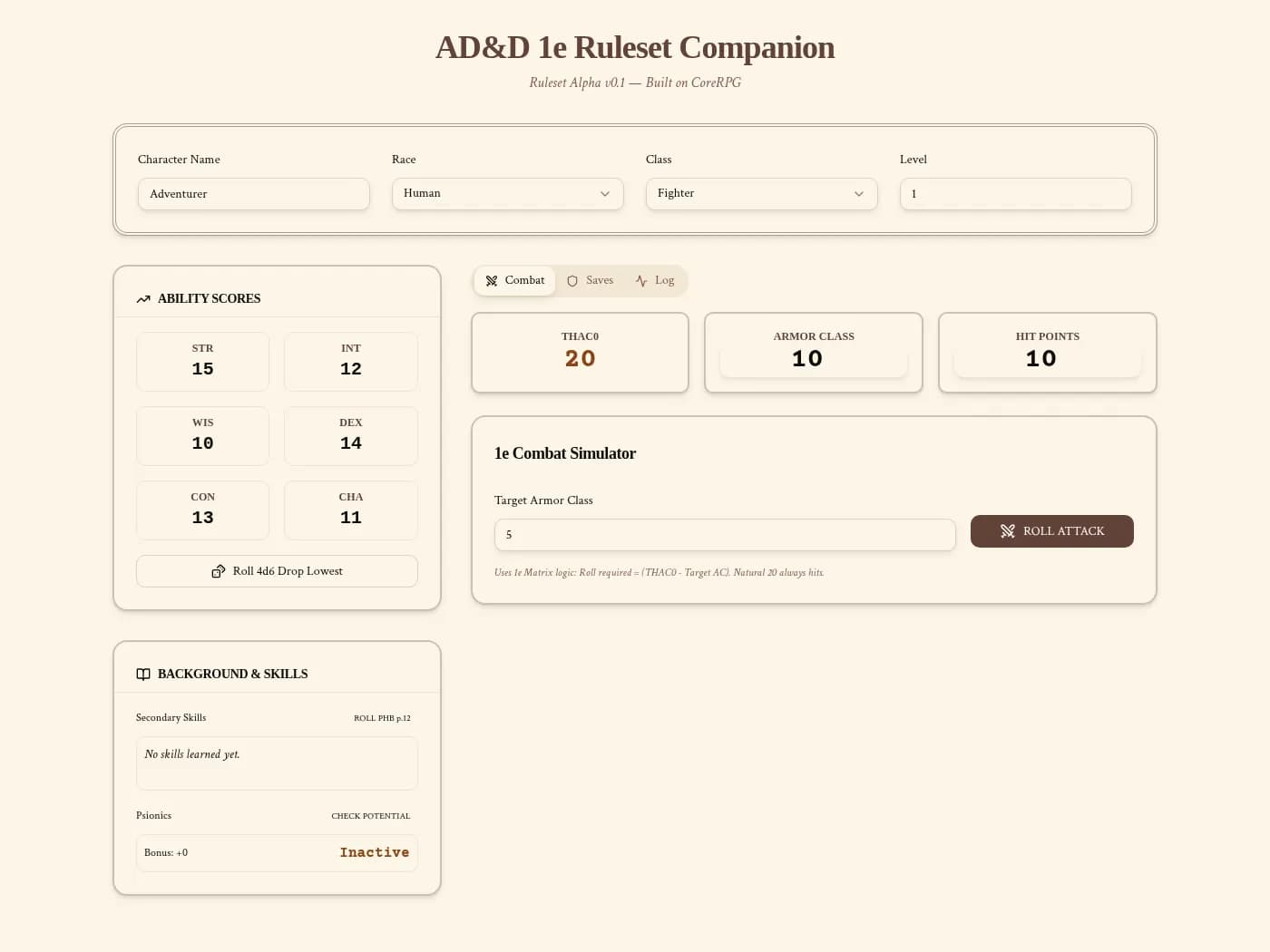 AD&D 1e FantasyGrounds Ruleset