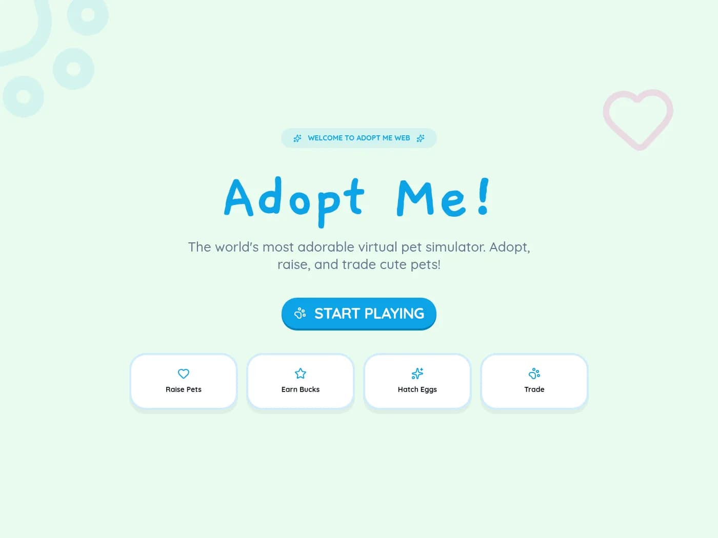Adopt Me Style Game