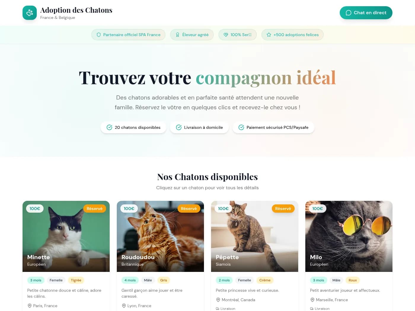 Adoption des Chatons