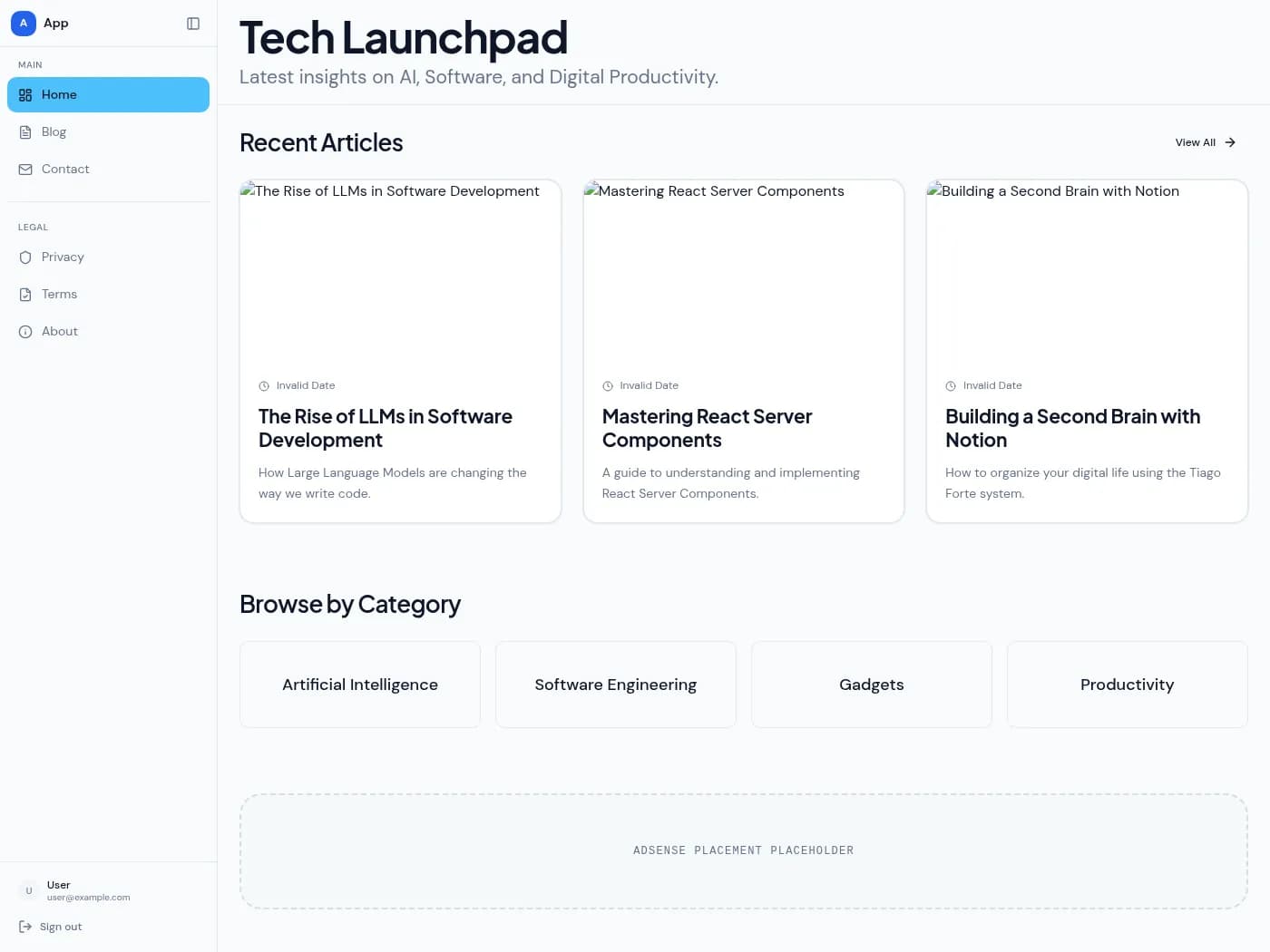 AdSense Launchpad Site