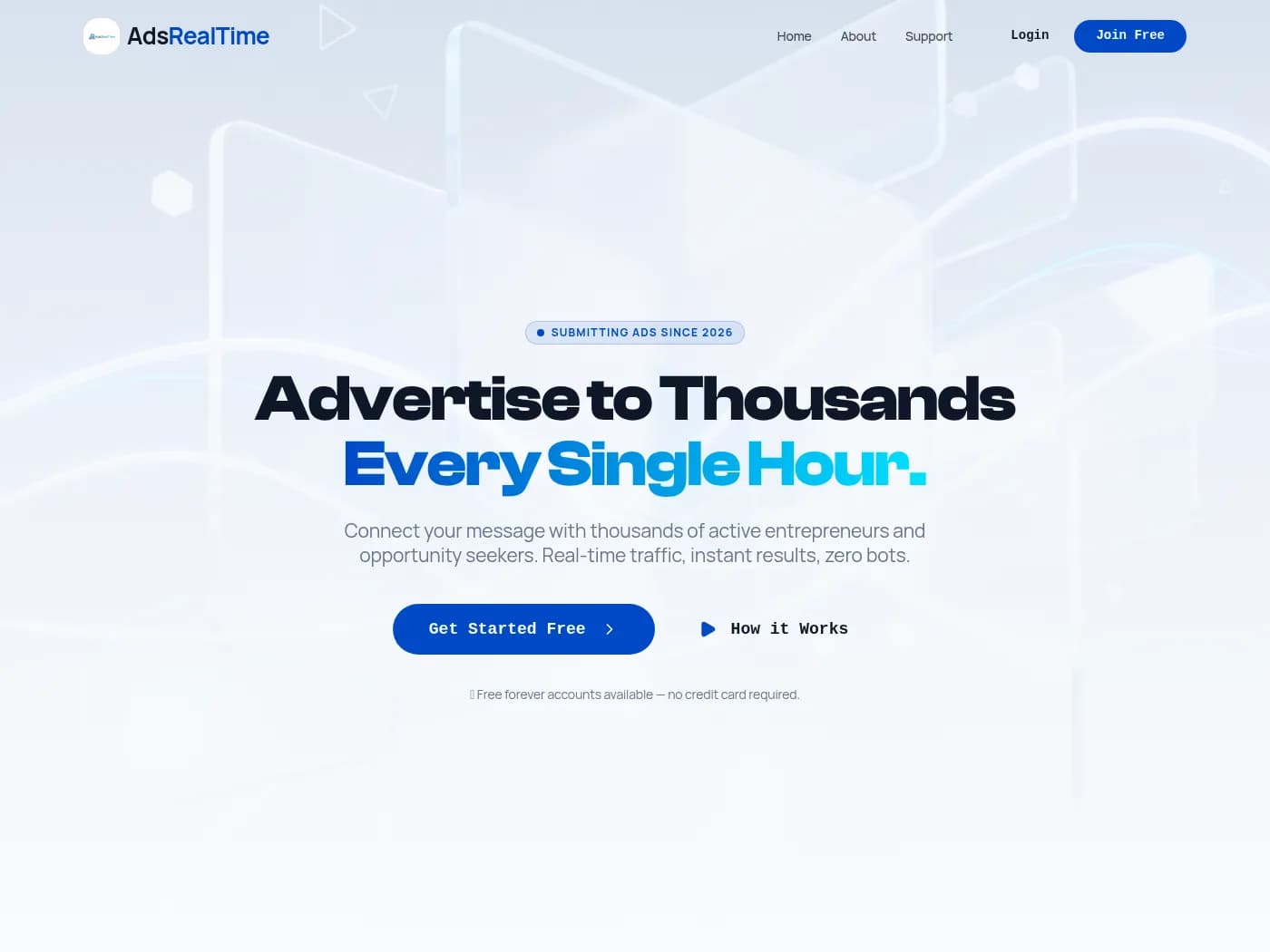 AdsRealTime Landing Site