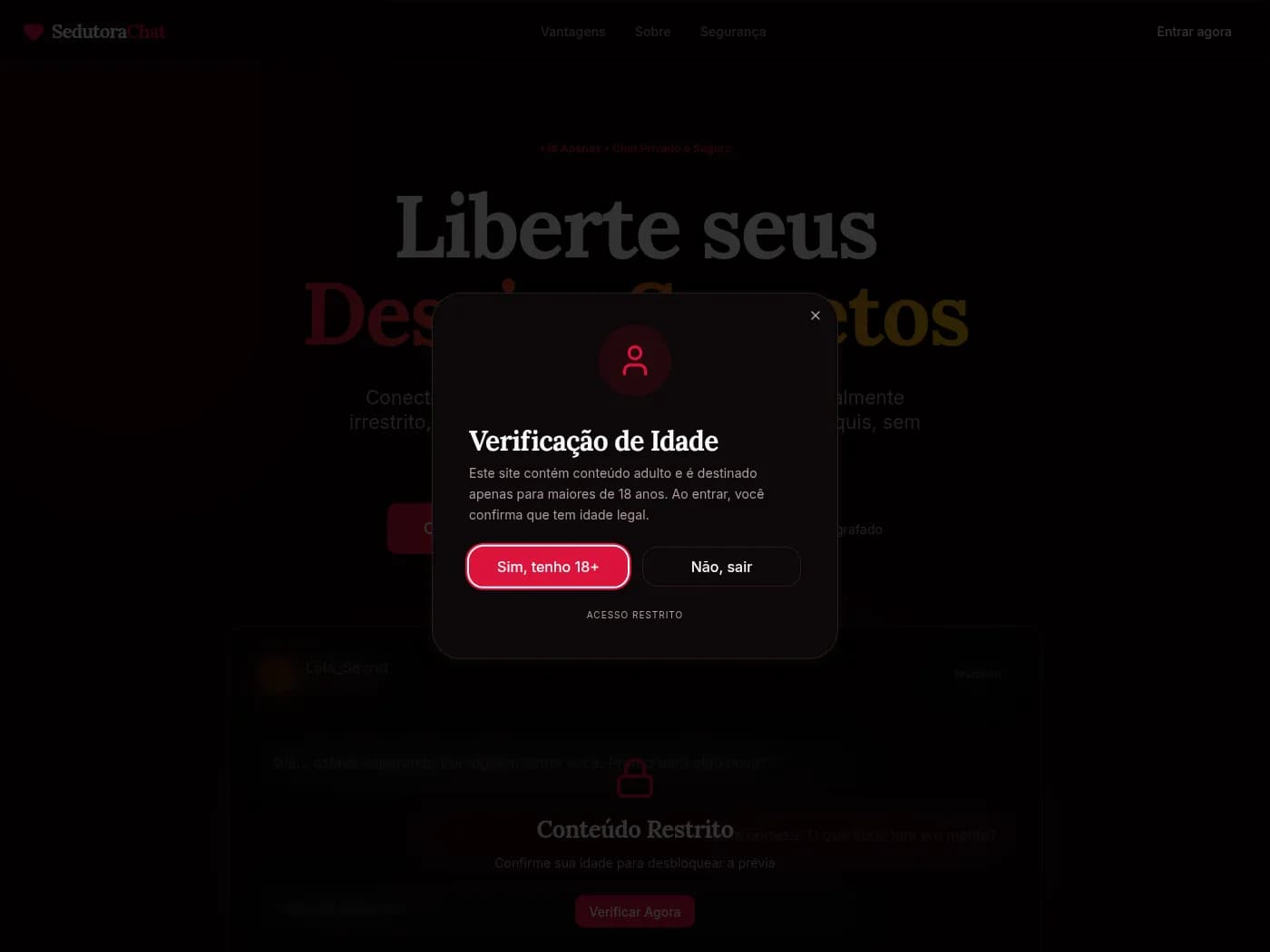Sedutora Chat Landing