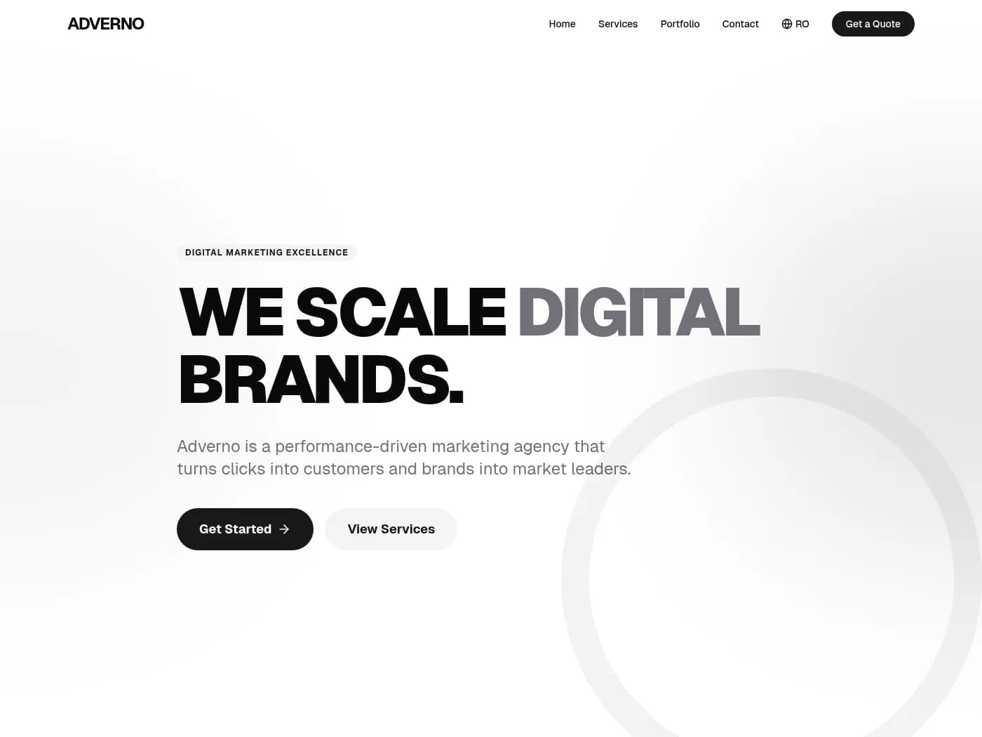 Adverno Agency Landing