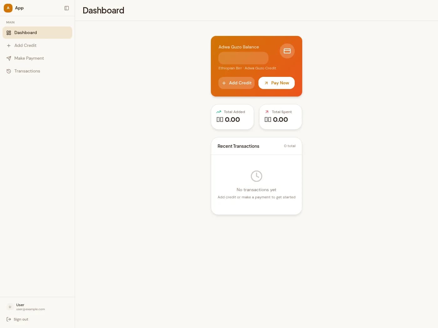 Adwa Guzo Payments