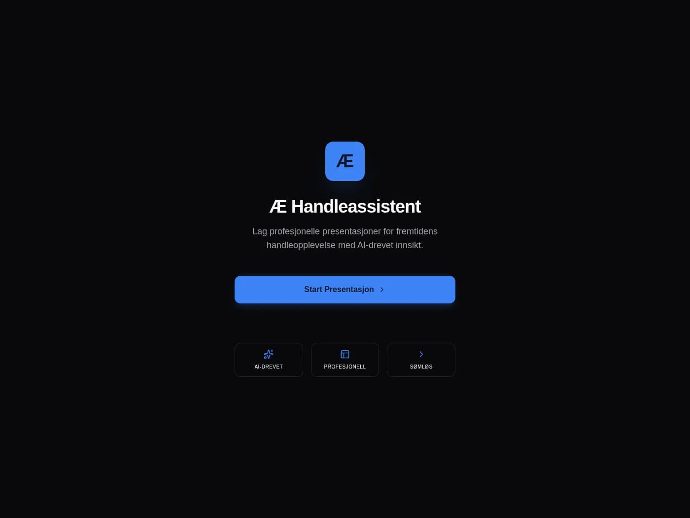 Æ Handleassistent Presentasjon
